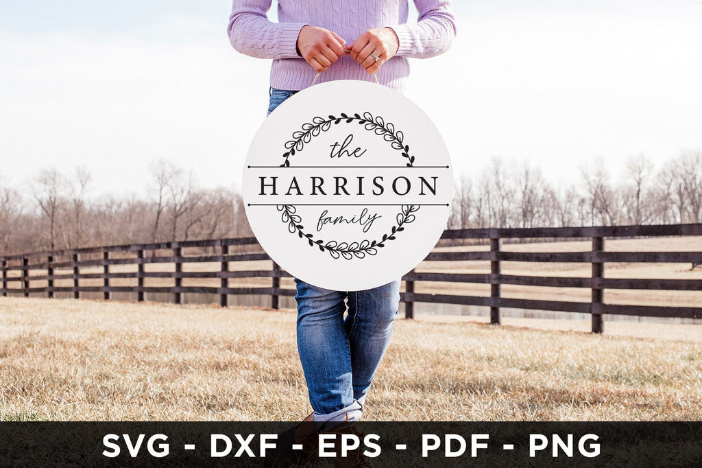 Split Family Monogram SVG | Family Sign Cut File - So Fontsy