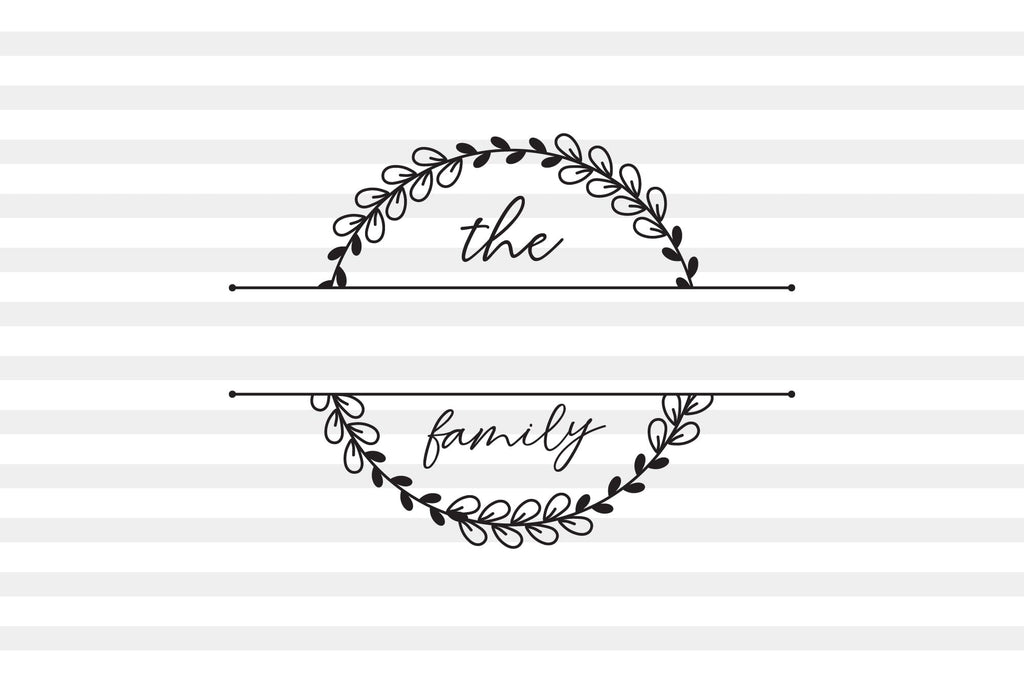 Split Family Monogram SVG | Family Sign Cut File - So Fontsy