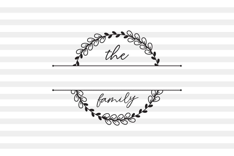 Split Family Monogram SVG | Family Sign Cut File - So Fontsy