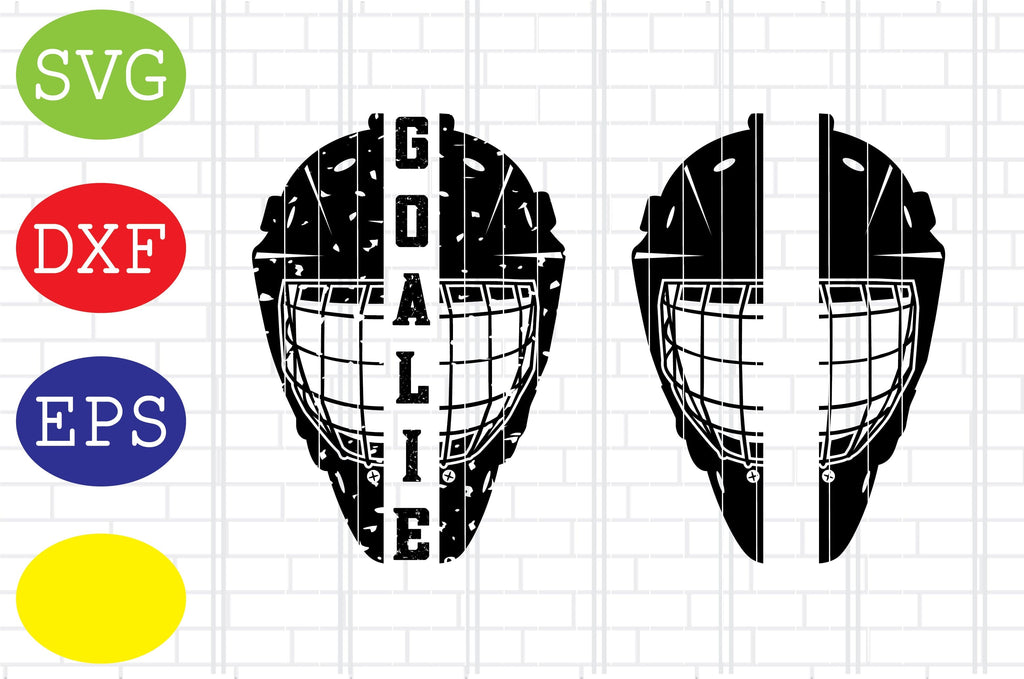 Split Goalie Mask Svg, Ice Hockey Svg, Hockey SticksSvg, Winter Sport ...