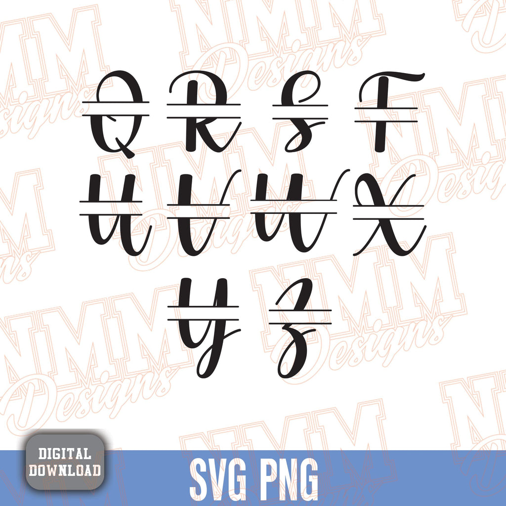 Split Monogram Alphabet SVG, Ai, PNG, Split Monogram Frame Alphabet ...