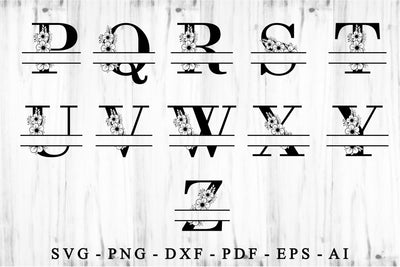 Split Monogram Letters SVG Cut Files Designs, Family Name Sign SVG ...