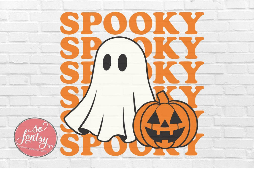 Spooky Ghost SVG PNG DXF EPS - Halloween Cut File - So Fontsy