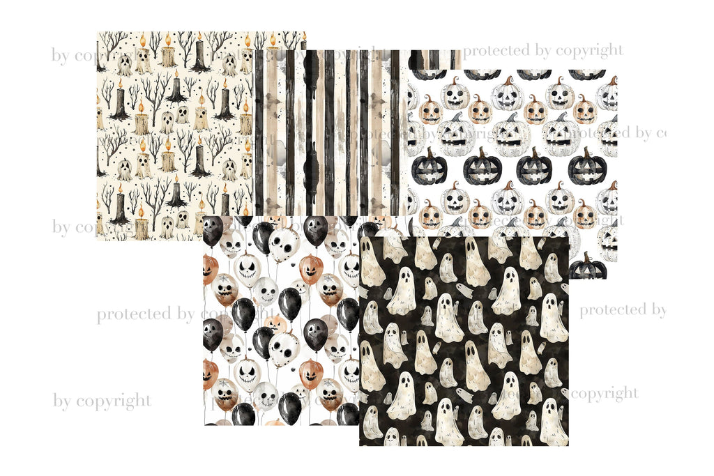 Spooky Season Pattern | Halloween Digital Paper - So Fontsy