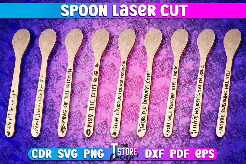 Spoon Laser Cut Design | Kitchen Design | Home SVG - So Fontsy