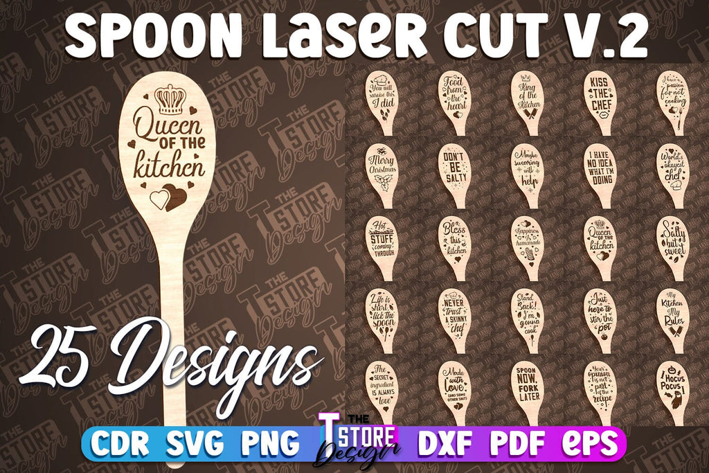 Spoon Laser Cut Design | Kitchen Design | Home SVG - So Fontsy
