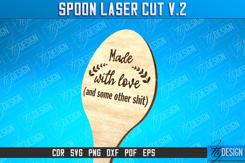 Spoon Laser Cut SVG Design | Kitchen Design | Home SVG - So Fontsy