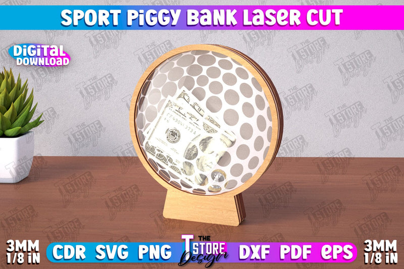 Sport Piggy Bank | Personalized Money Box | Sports Fan Gift Idea | CNC ...