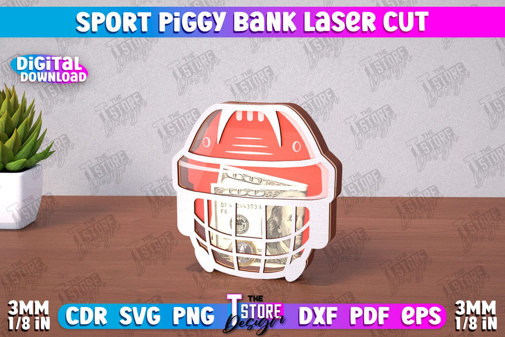 Sport Piggy Bank | Personalized Money Box | Sports Fan Gift Idea | CNC ...