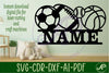 Sports balls Name sign SVG laser cut template - So Fontsy