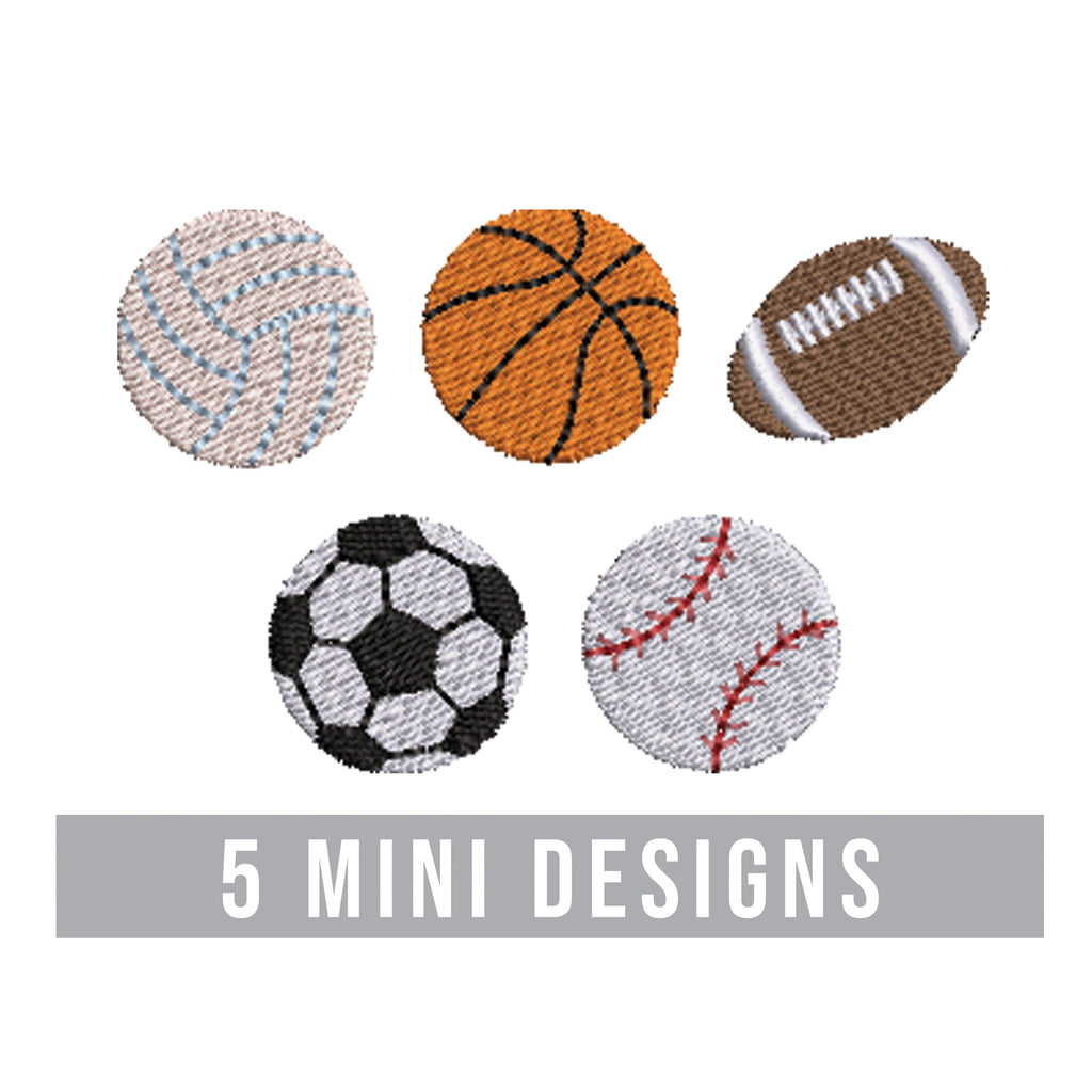 Sports Mini Embroidery Design Bundle - So Fontsy