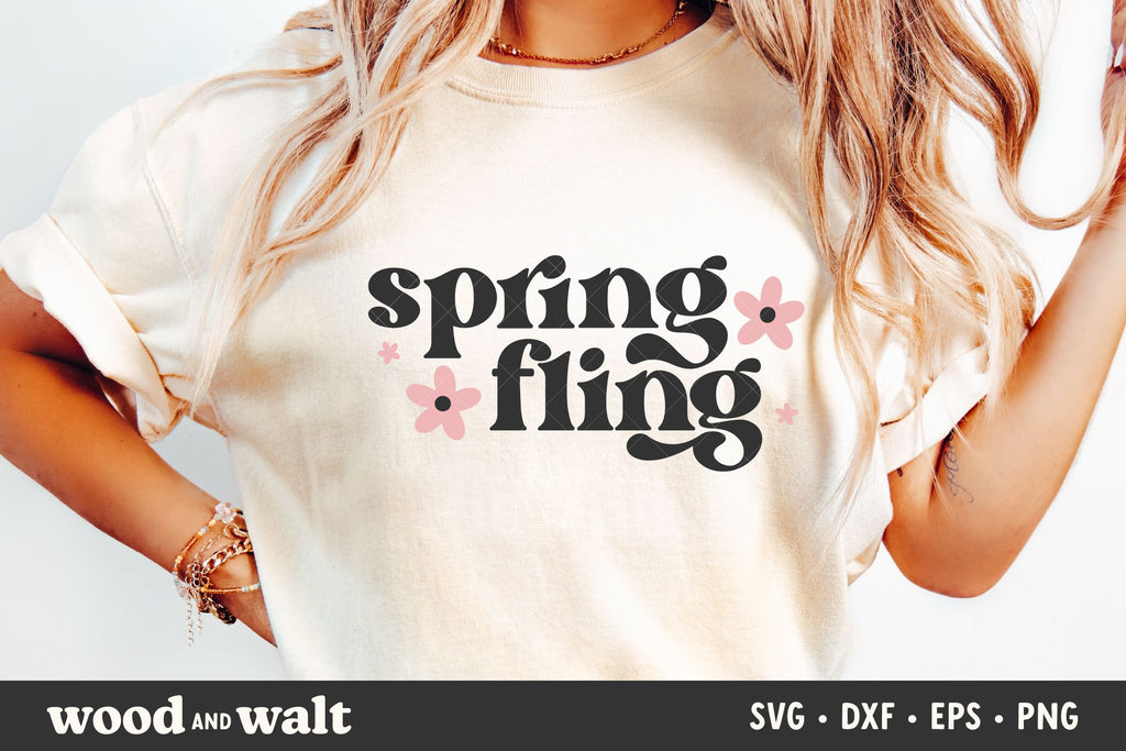 Spring Fling SVG | Spring Flower Shirt PNG - So Fontsy