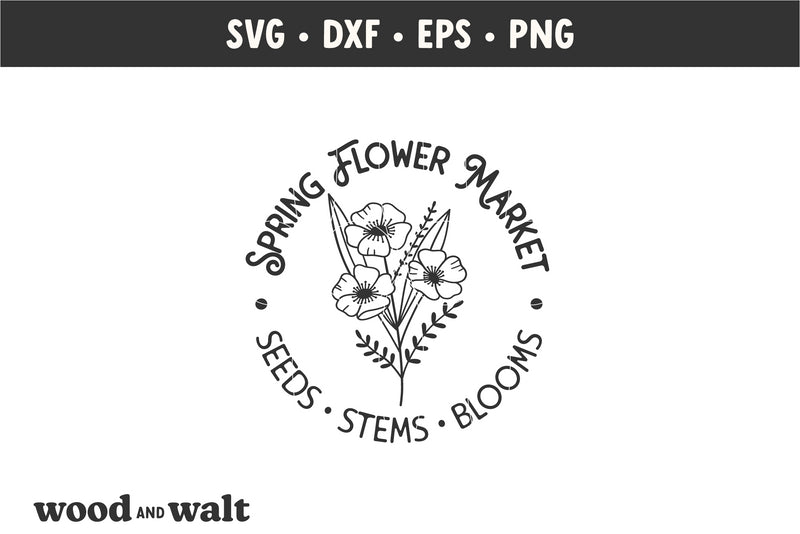 Spring Flower Market SVG | Round Spring Flowers SVG - So Fontsy