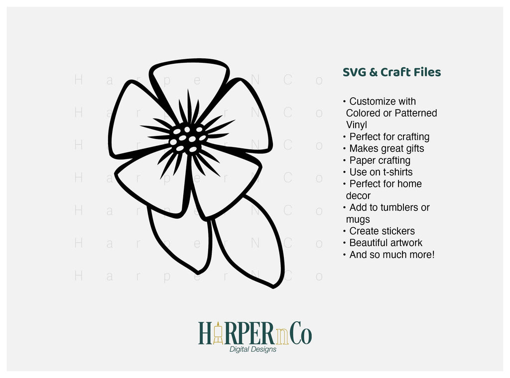 Spring Flower Outline 7 SVG PNG Cut EPS File - So Fontsy