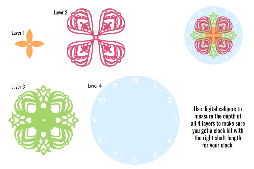 Spring Flowers Mandala Clock SVG cut files - So Fontsy