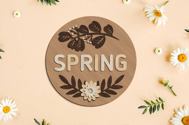 Spring Panels Set Multilayer Templates, Wood Cut and Paper Cut, Laser ...