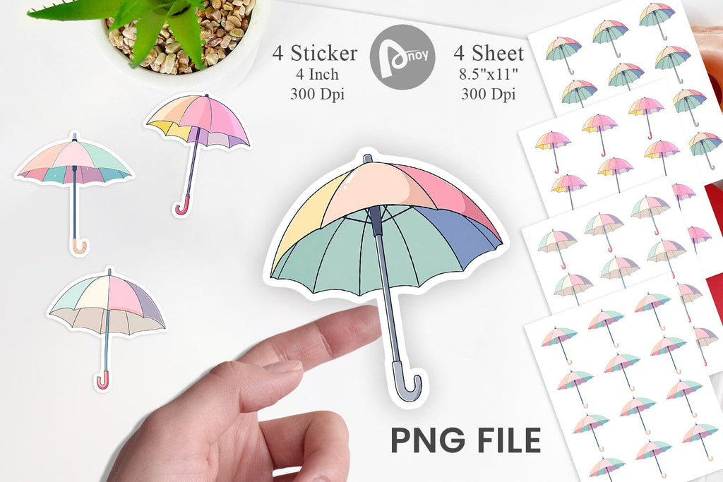 Spring Umbrella Sticker - So Fontsy