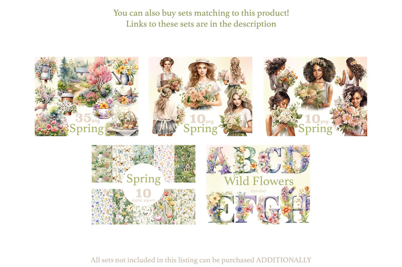 Spring Watercolor Clipart Bundle | Farm PNG Set - So Fontsy