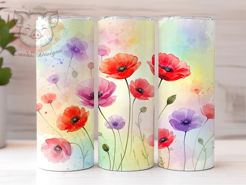 Spring Wildflower 20oz Tumbler Wrap, Wildflower Wrap, 20oz Sublimation ...
