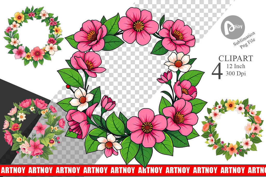 Spring Wreath Clipart - So Fontsy