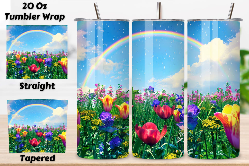 Spring's Seamless Floral Tumbler Wrap, Pastel Paradise PNG - So Fontsy