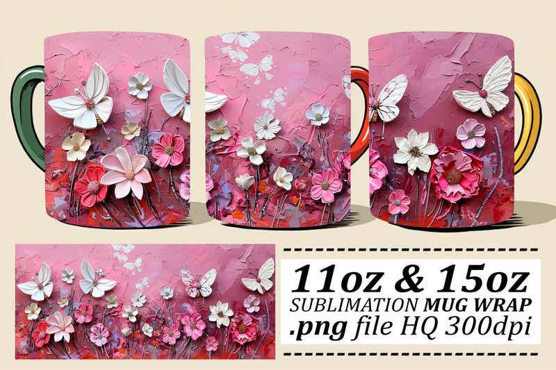 Springtime Splendor Cup Design - Whimsical Sublimation Art - So Fontsy