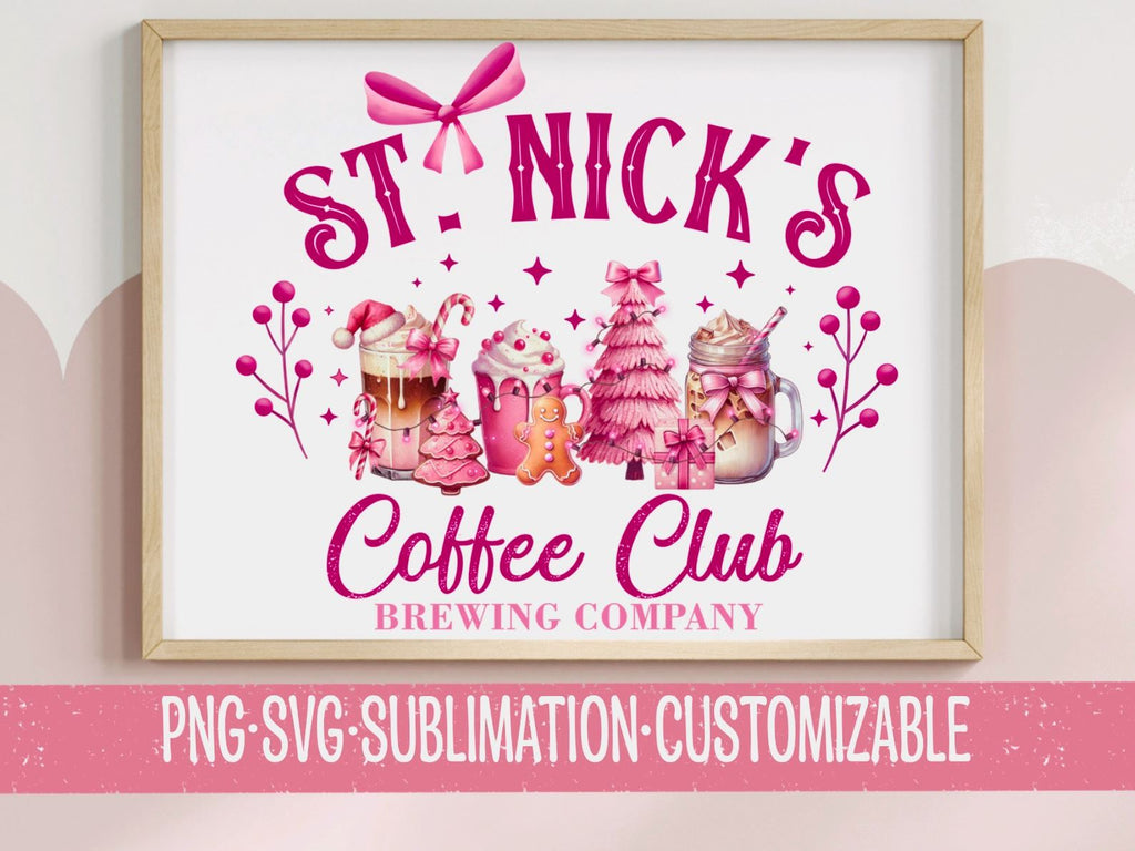 St. Nick's Coffee Club SVG | Christmas Beverage Design | Holiday Cafe ...
