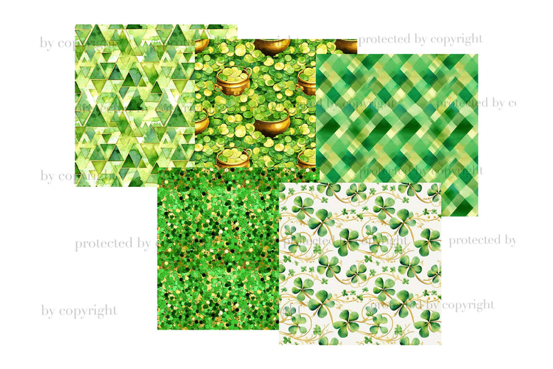 St. Patricks Day Digital Paper | Irish Digital Pattern - So Fontsy