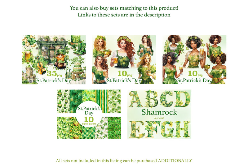 St. Patricks Day Digital Paper | Irish Digital Pattern - So Fontsy