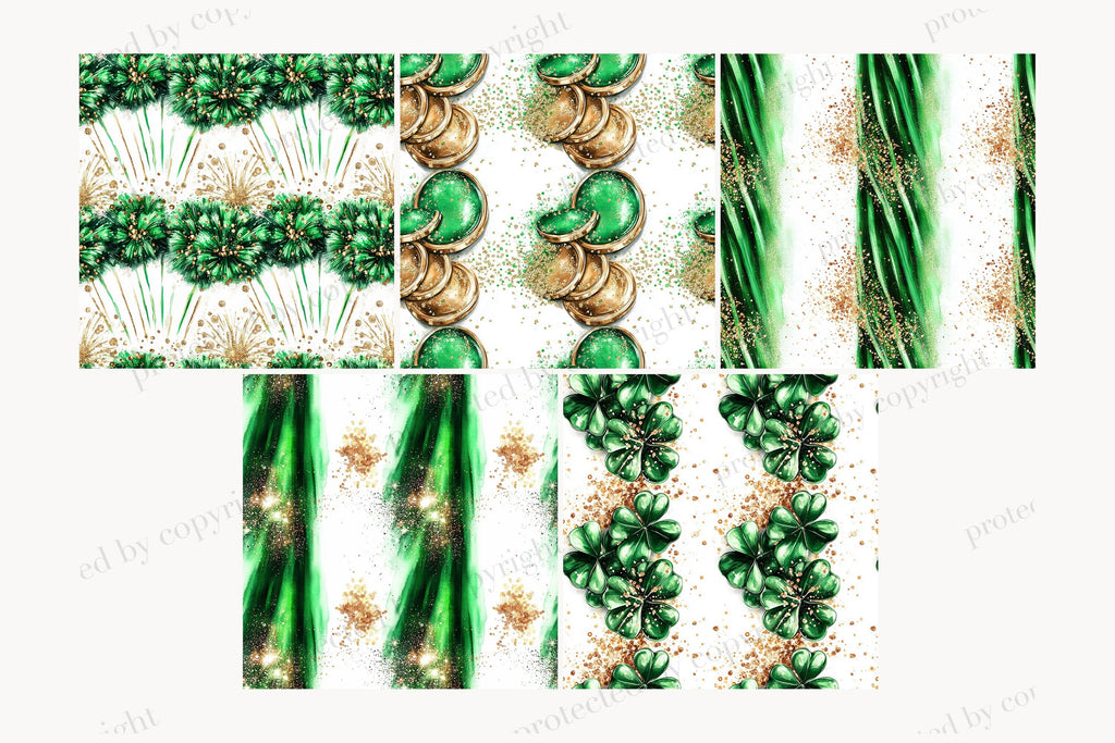 St. Patrick's Day Digital Papers | Irish Pattern - So Fontsy