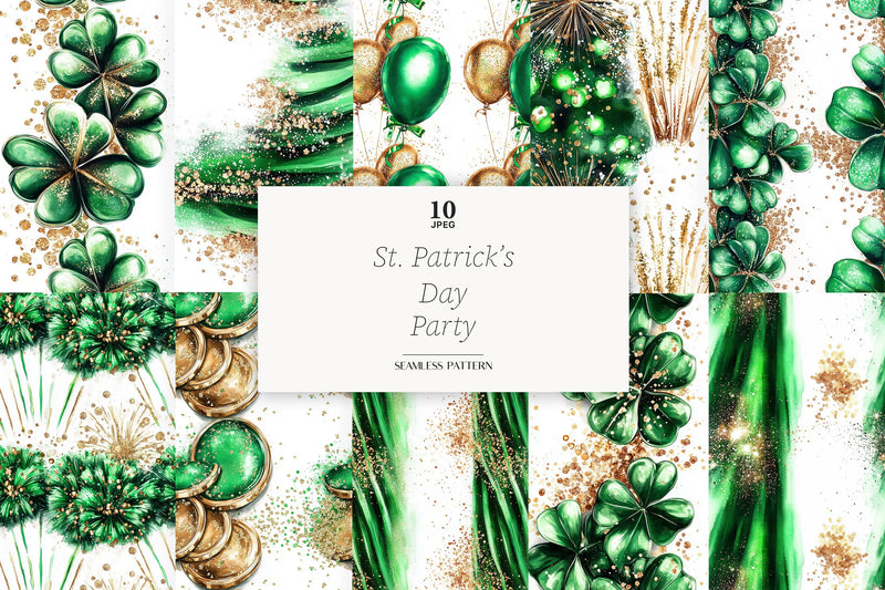 St. Patrick's Day Digital Papers | Irish Pattern - So Fontsy