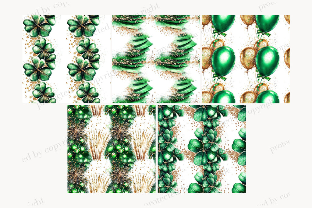 St. Patrick's Day Digital Papers | Irish Pattern - So Fontsy