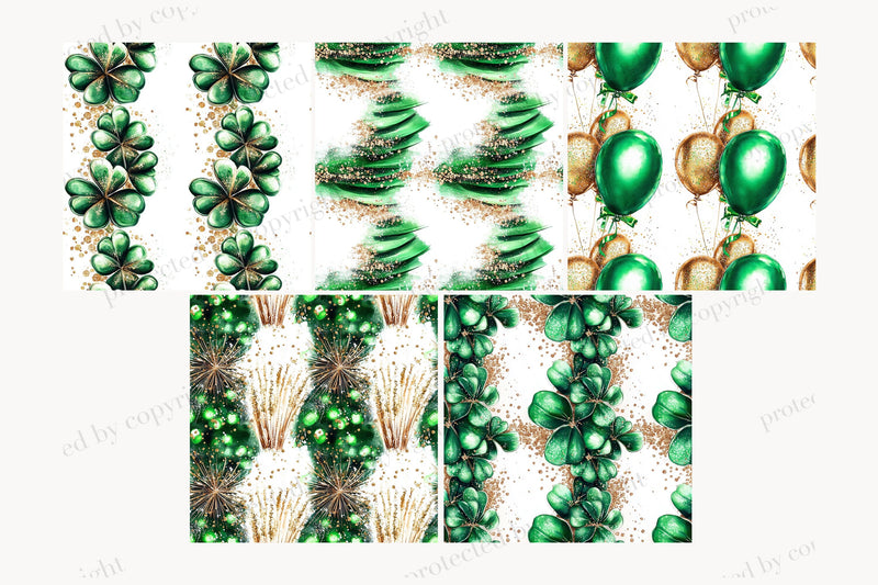 St. Patrick's Day Digital Papers | Irish Pattern - So Fontsy