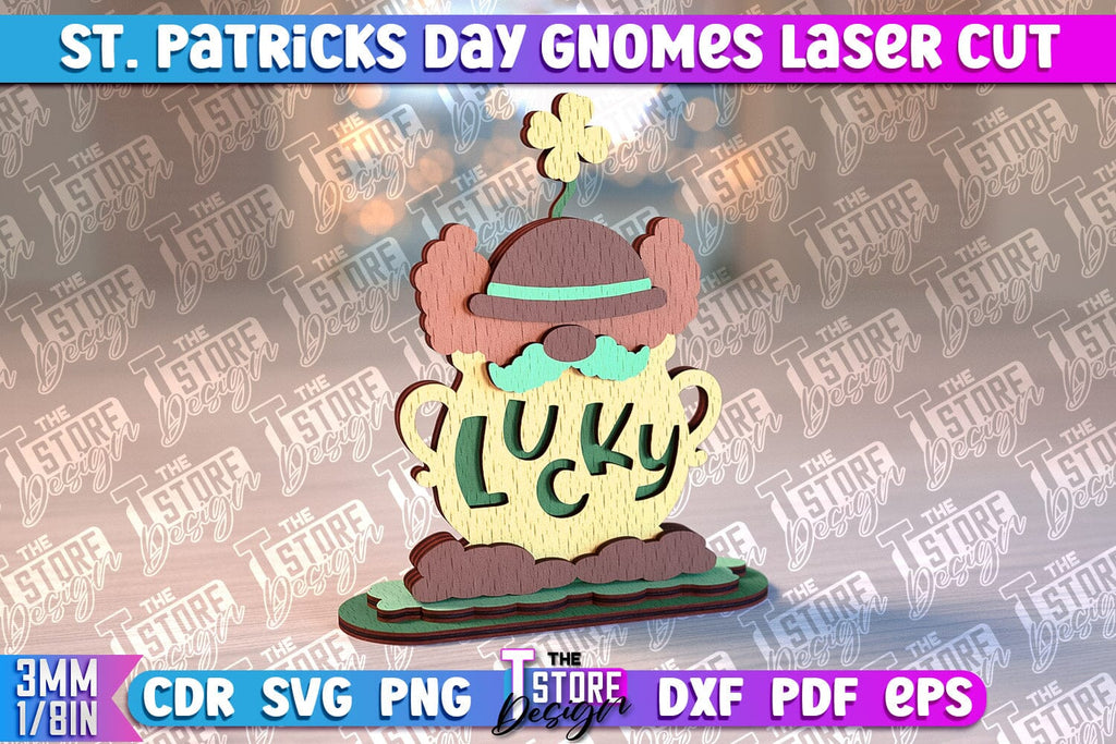 St. Patrick’s Day Gnomes Laser Cut | Lucky Gnomes Design | CNC Files ...