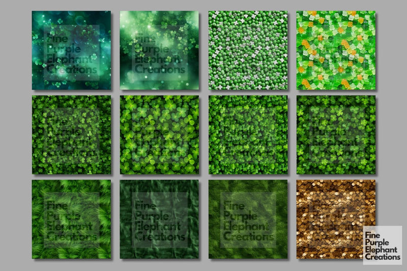 St. Patrick's Day Textures Digital Paper - So Fontsy