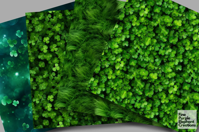 St. Patrick's Day Textures Digital Paper - So Fontsy
