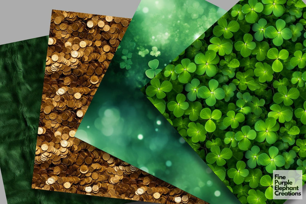 St. Patrick's Day Textures Digital Paper - So Fontsy