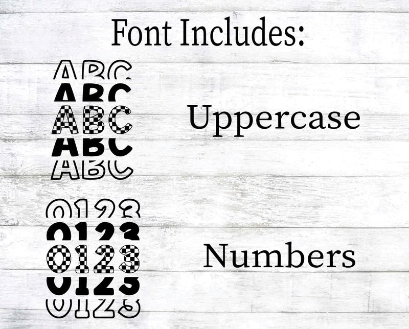 Stacked Checkered Font TTF, Stacked Font otf, Mirror Font svg, Stacked ...