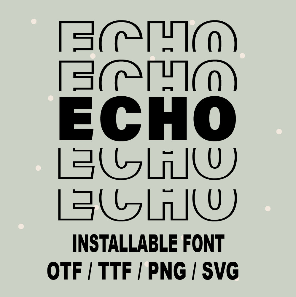 Stacked Font TTF, Mirror Letters Svg, Echo Font svg, Stacking Alphabet ...
