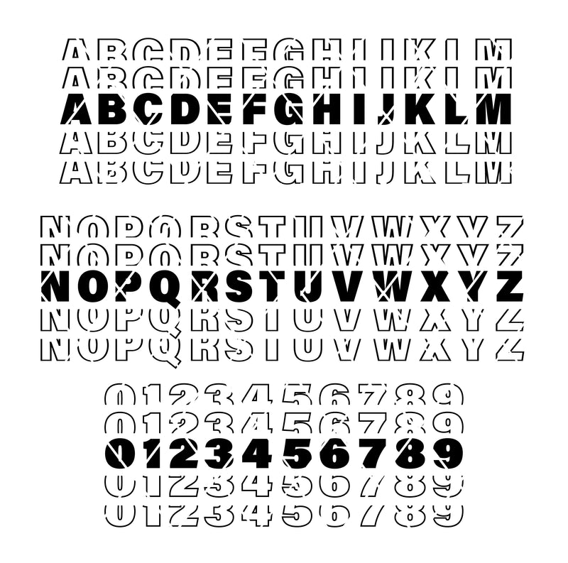 Stacked Font TTF, Mirror Letters Svg, Echo Font svg, Stacking Alphabet ...