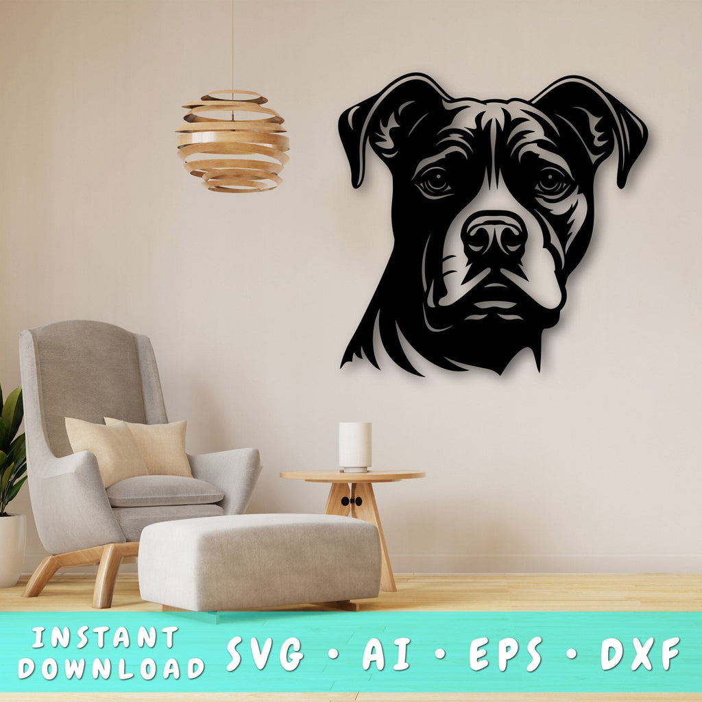 Staffordshire Bull Terrier Laser SVG Cut File, Staffordshire Bull ...