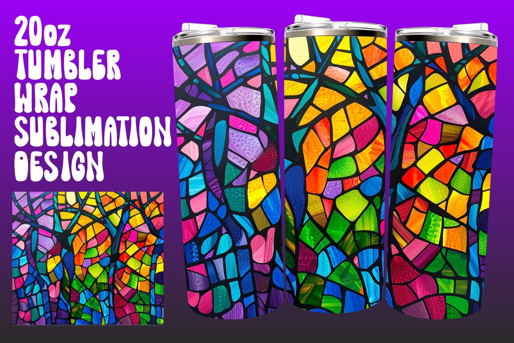 Stained Glass Wrap 3D Tree PNG - So Fontsy