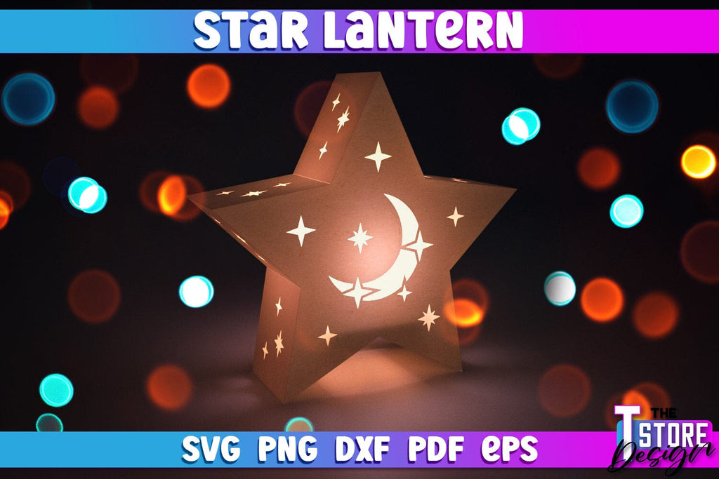 Star Lantern SVG | Paper Cut SVG | Night Light Design - So Fontsy