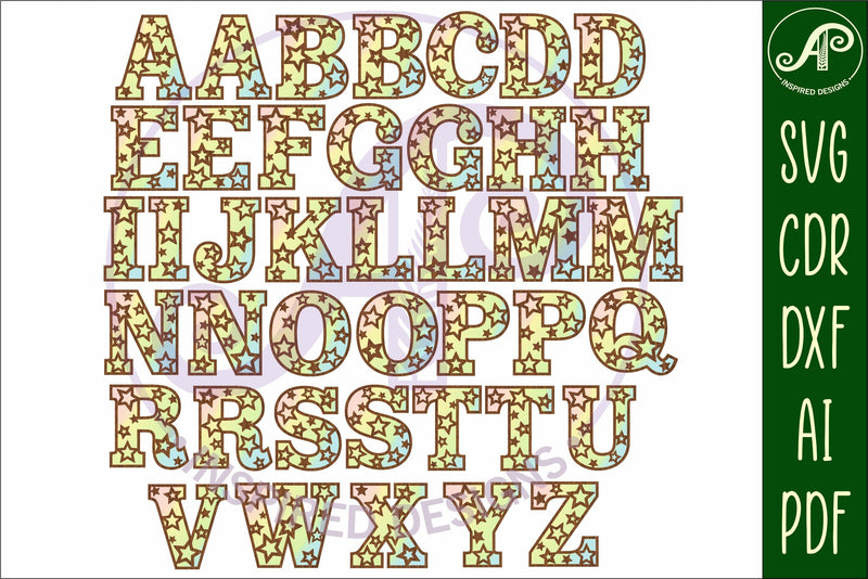 Star letters alphabet set x 41 - So Fontsy