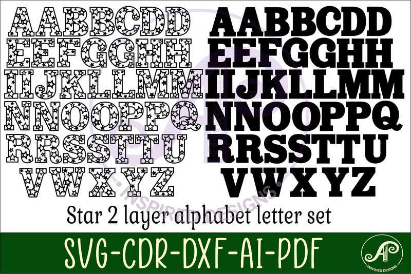 Star letters alphabet set x 41 - So Fontsy