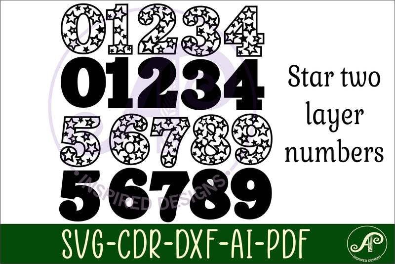 Star number two layer wall sign SVG cut files - So Fontsy