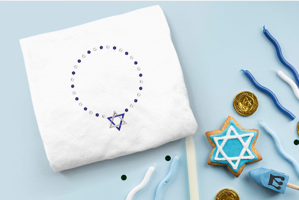 Star of David Round Monogram Frame Embroidery - So Fontsy