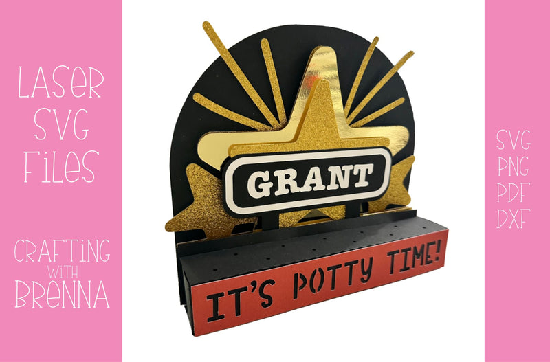 Star Potty Pop Holder Laser SVG File - So Fontsy