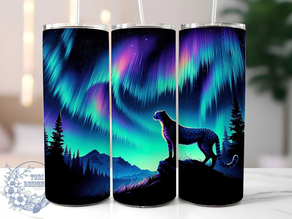 Starry Night Cheetah Tumbler Wrap, Starry Night Animal Print, 20oz ...