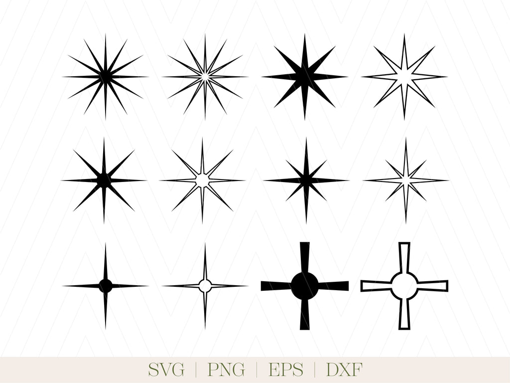 Stars 2 SVG png dxf eps, Cut File, Clip Art - So Fontsy